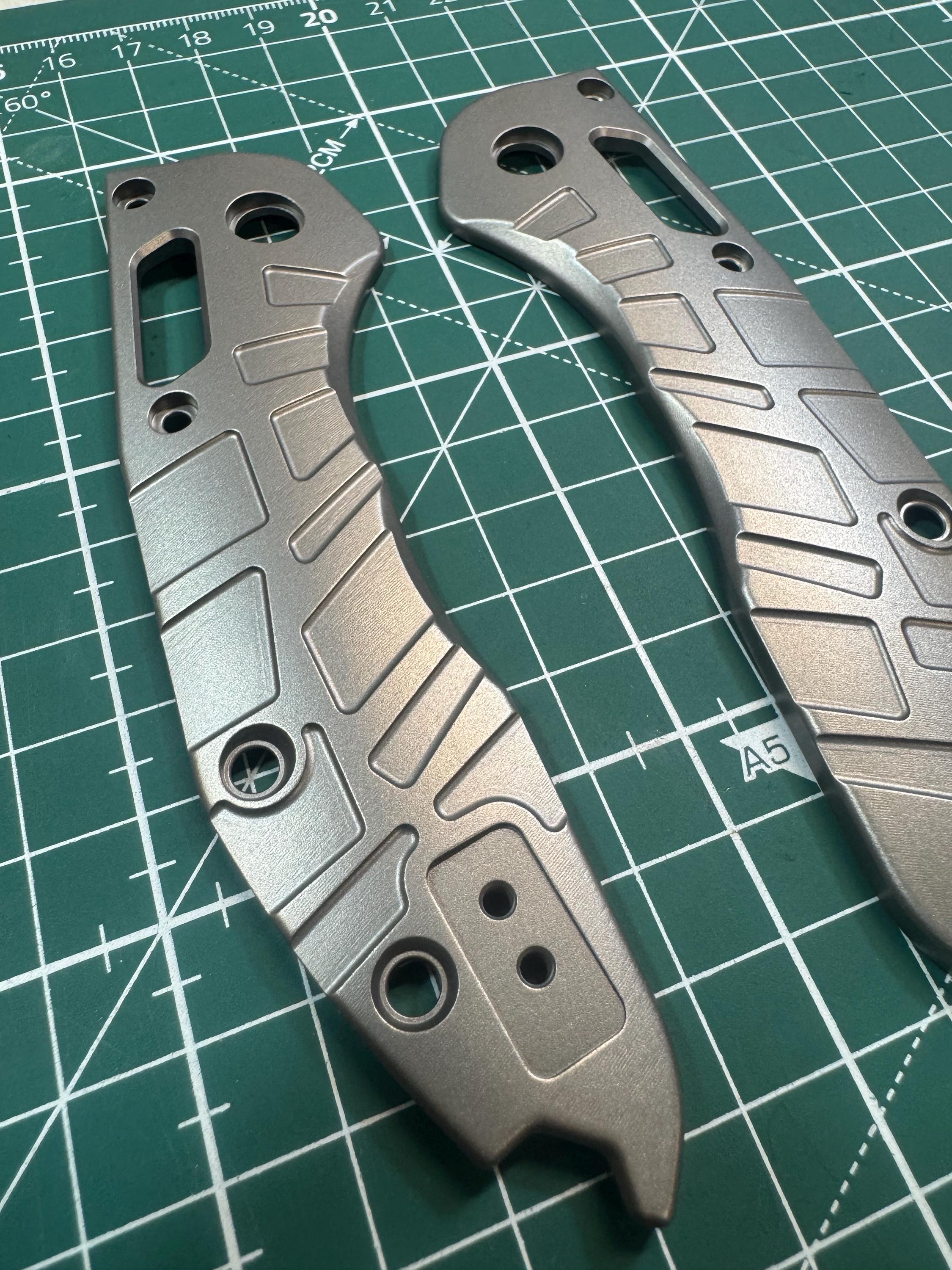 Microtech Stitch Ram-lock Gen 3 Titanium Scales V2 Glass Bead Blasted ...