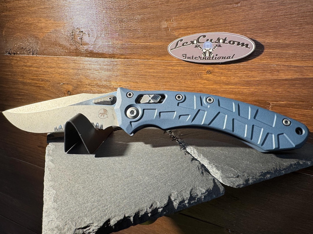 Microtech Amphibian Titanium Scales Cerakote Blue Titanium - Etsy