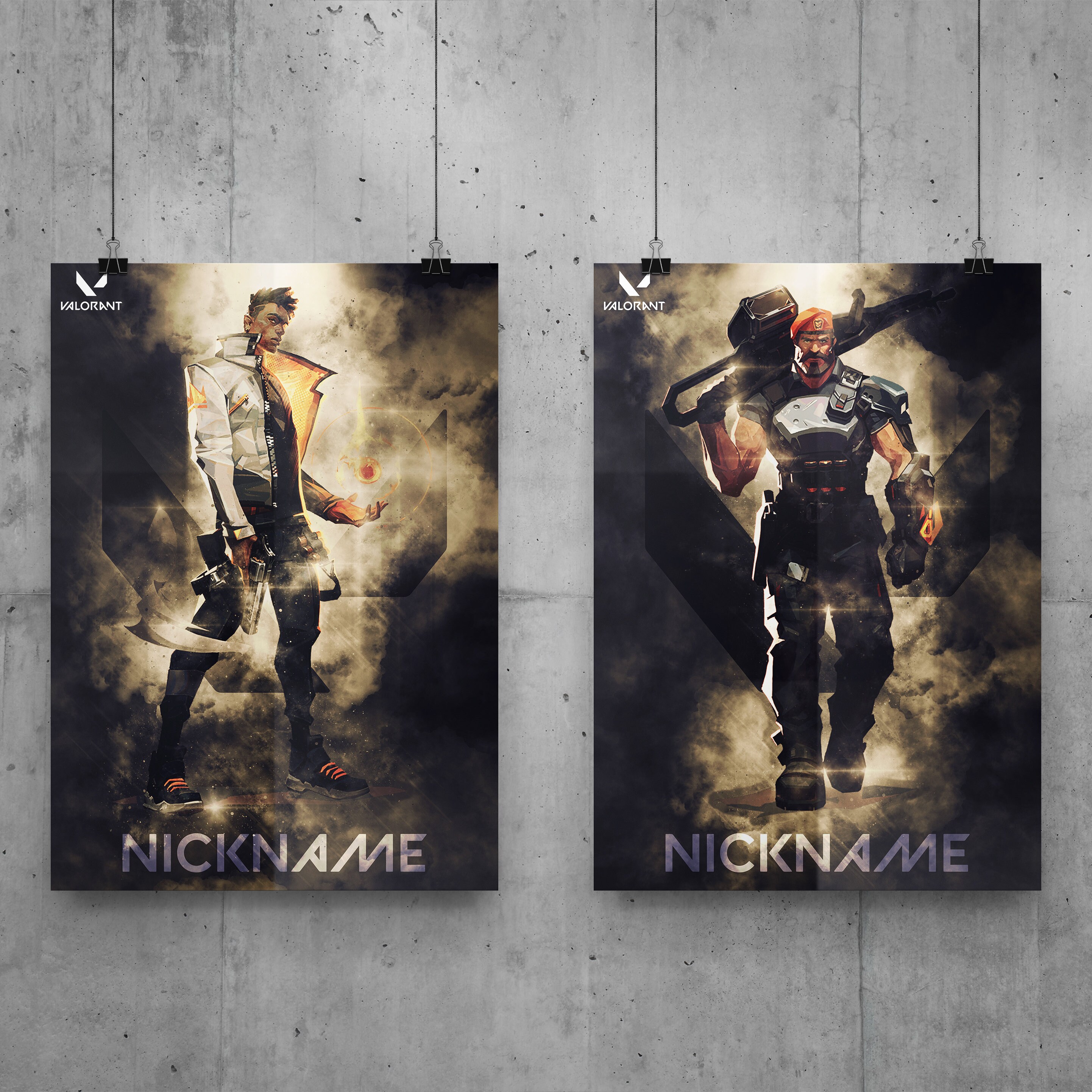 Valorant Custom Golden Premium Poster, Personalized Poster, Raze, Jett ...