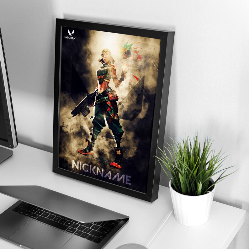 Valorant Custom Golden Premium Poster, Personalized Poster, Raze, Jett ...