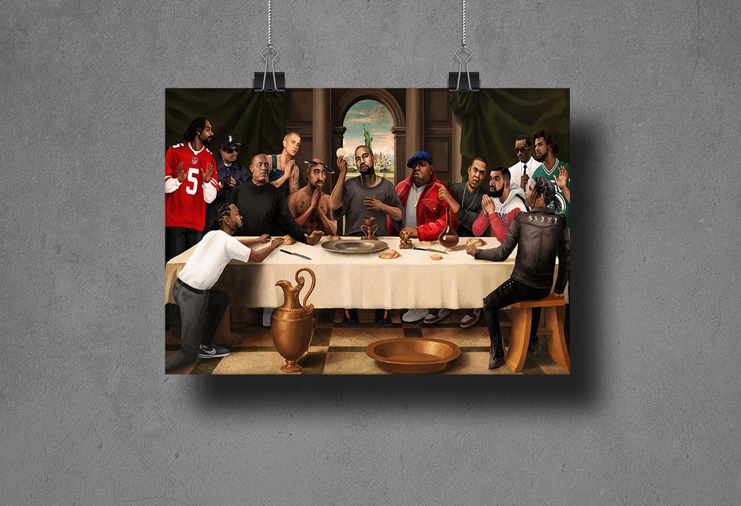 Rappers Last Supper Canvas or Poster Drake Kanye West - Etsy