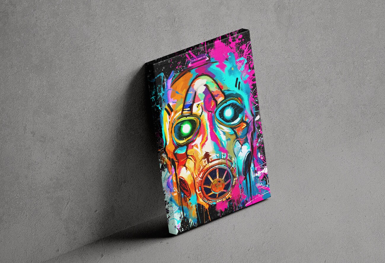 Borderlands Psycho Gas Mask Poster, Borderlands Canvas Art, Borderlands ...