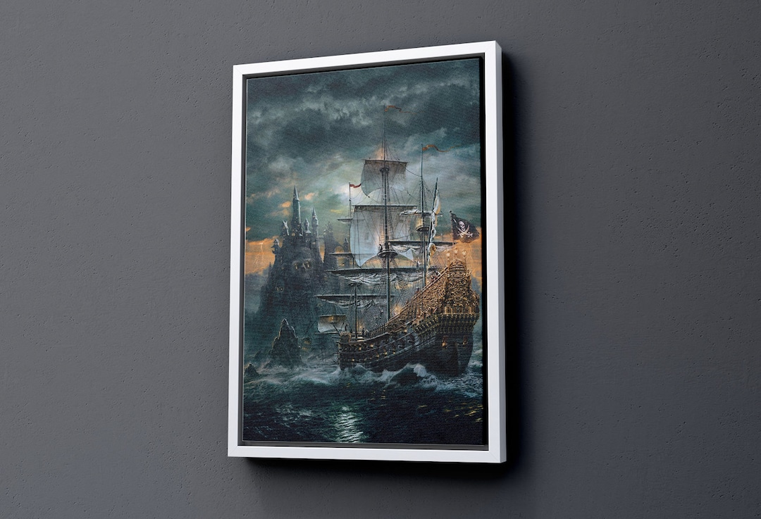 Pirate Art, Huge Canvas Home Decor, Pirates Canvas, Pirate Ship, Jolly ...