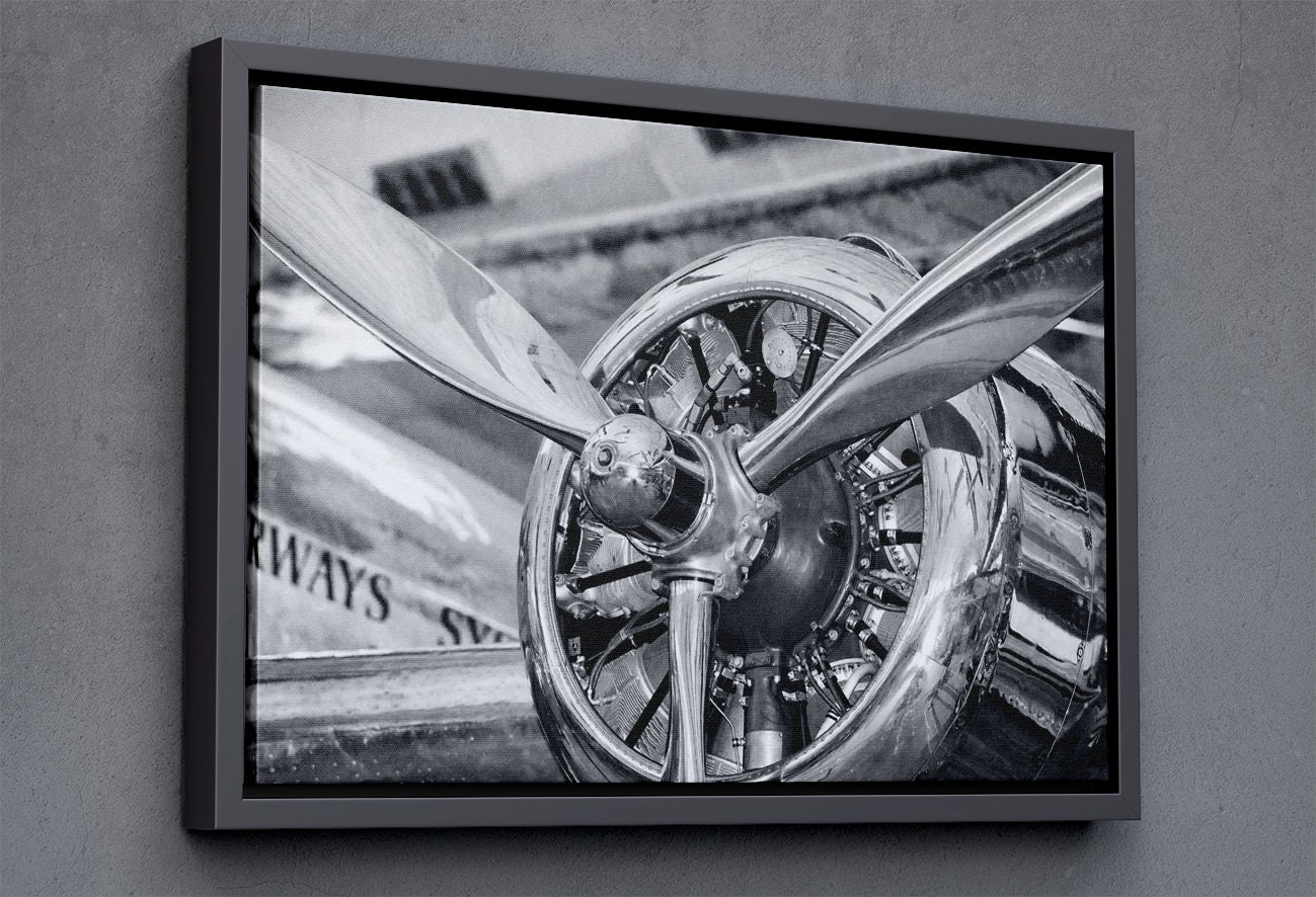 Vintage Airplane Propeller Art, Old Plane Wall Decor, Airplane Canvas ...