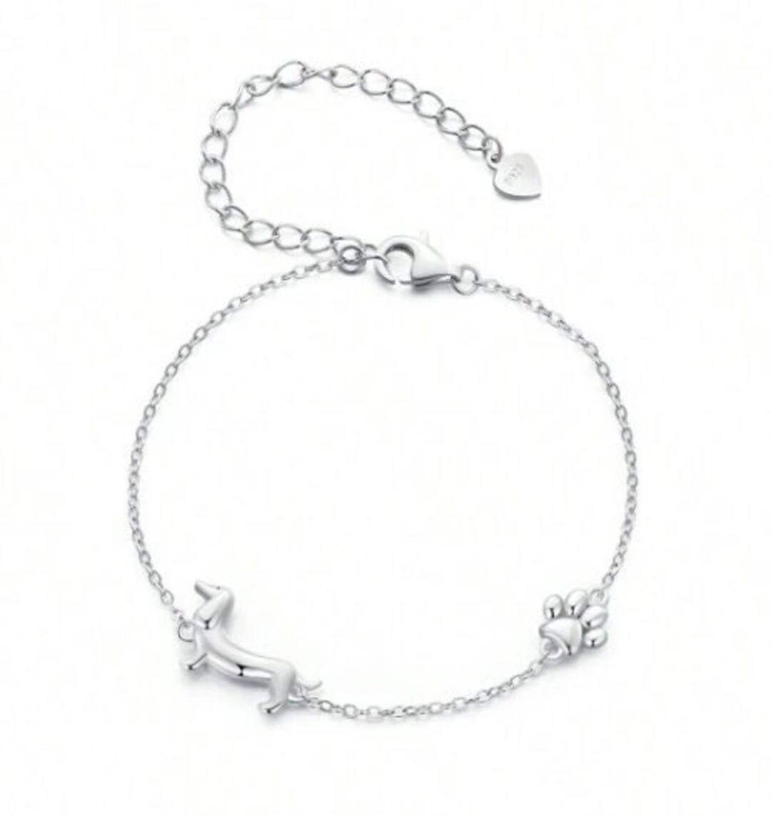 Sausage Dog Bracelet Sterling Silver S925 Dog Bracelet Dachshund Dog ...