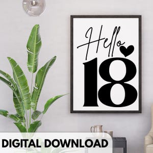 Hello 18 SVG: 18th Birthday Cut File for Cricut & Silhouette (digital ...