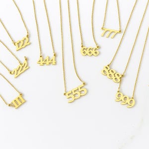 10K 14K 18K Angel Numbers, Healing Number Necklace, Numerology Necklace ...