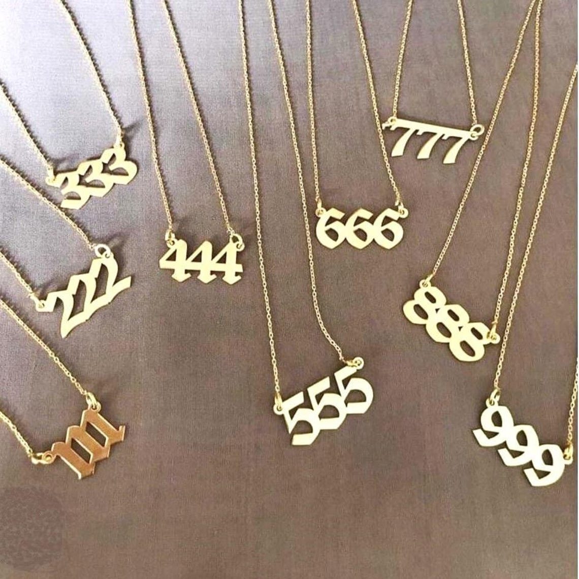 10K 14K 18K Angel Numbers, Healing Number Necklace, Numerology Necklace ...