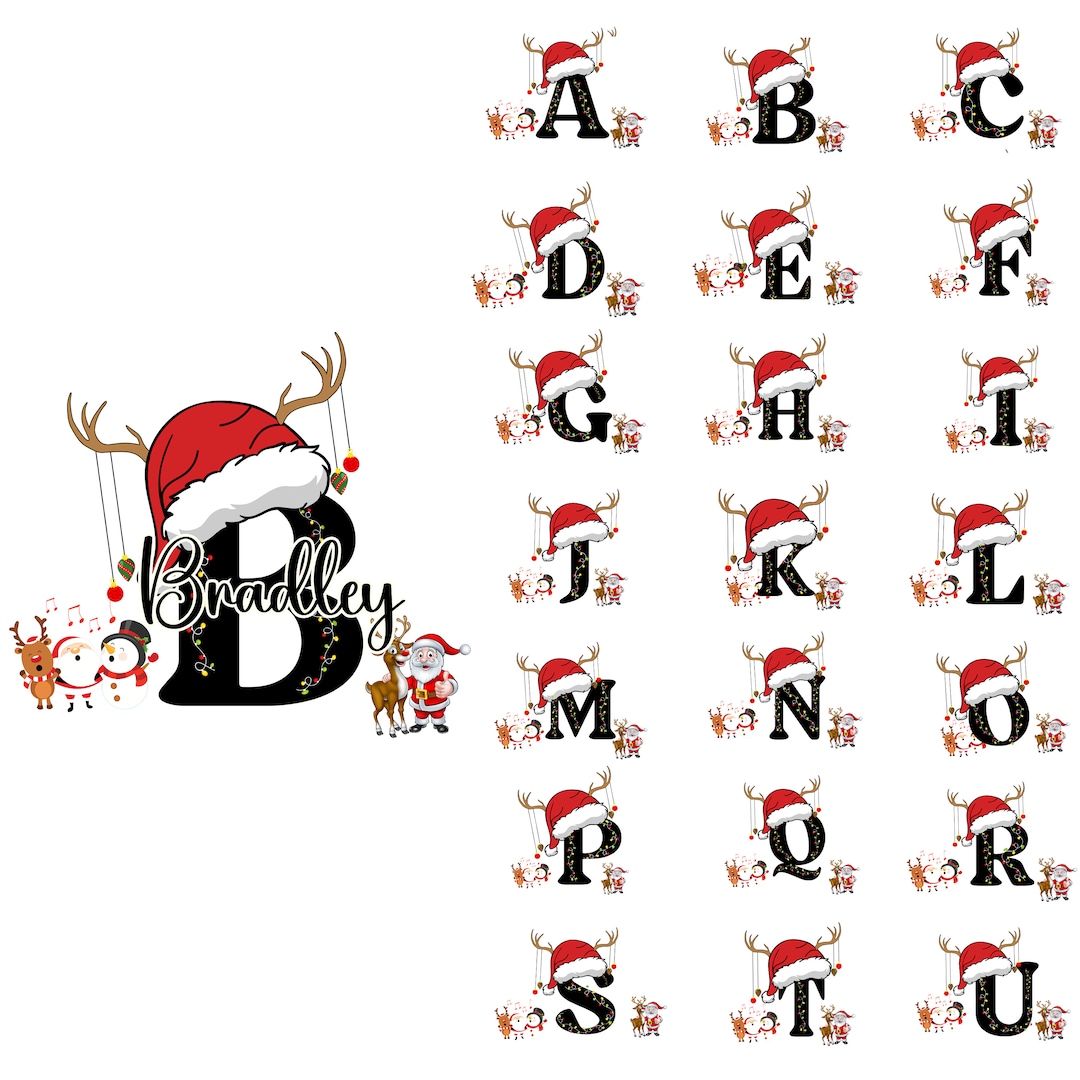 Christmas Alphabets Svg, Christmas Fonts, Christmas Doodle Letters ...