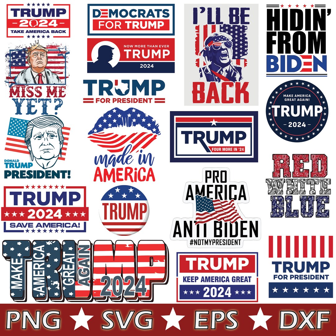 Buy Trump 2024 Svg Bundle, Trump Flag Svg, Mean Tweets Svg, USA Flag ...