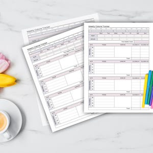 Weekly Calorie Tracker Printable | Meal & Exercise Log | Fitness ...
