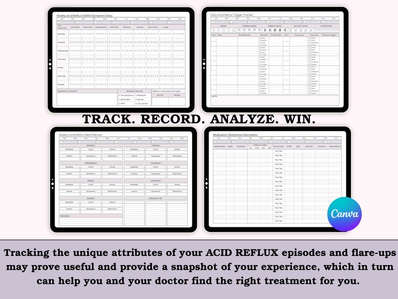 Acid Reflux Tracker: Meal & Symptom Log - GERD Heartburn Relief ...