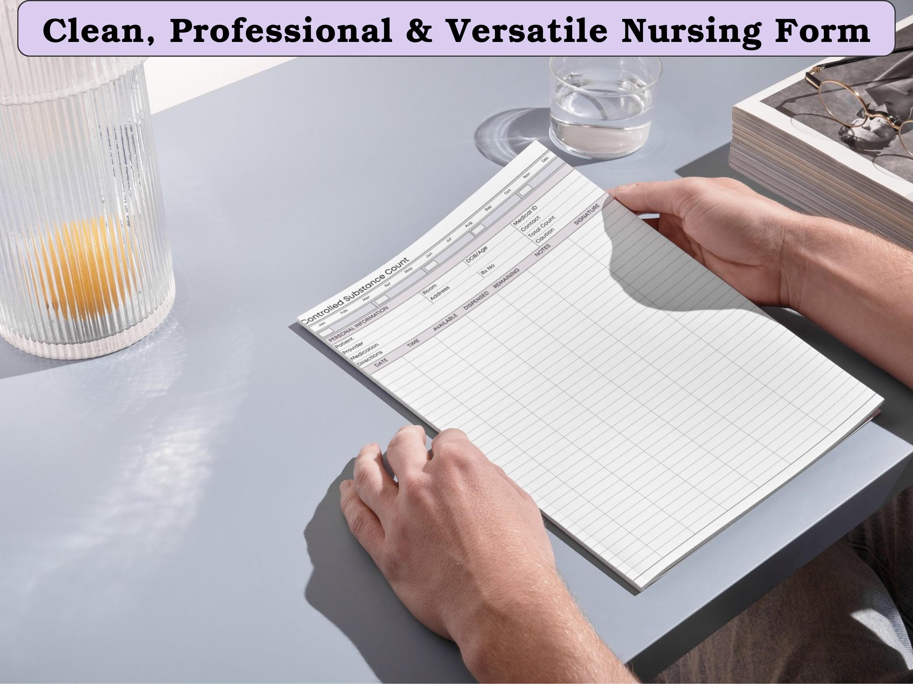 Controlled Substance Count Log - Nurse Narcotics Medication Inventory ...