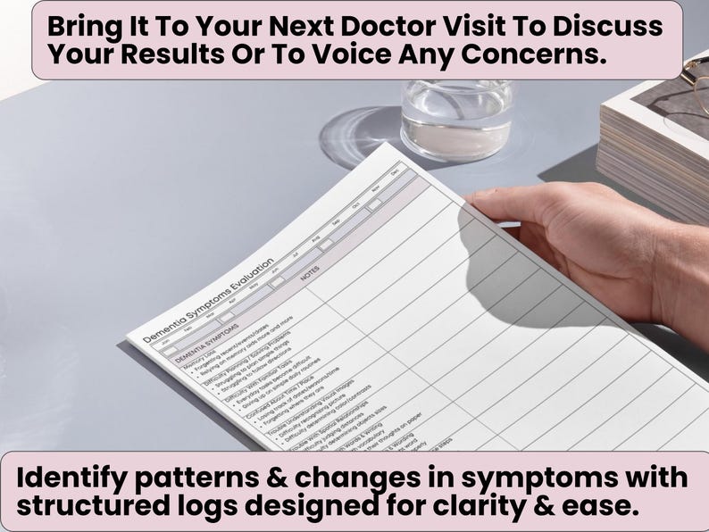 Dementia Symptom Evaluation Tracker - Daily Behavior Log for Alzheimer ...