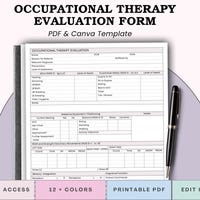 Occupational Therapy Log Template - Etsy