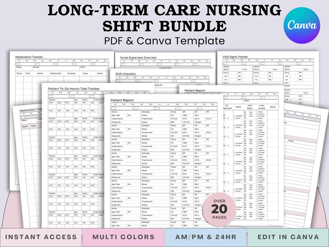 LTC Nurse’s Ultimate Bundle – Printable Care Forms for Nursing Home and ...
