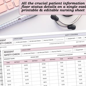 24-hour Resident Safety Check Tracker - Long Term Care Nursing Home ...