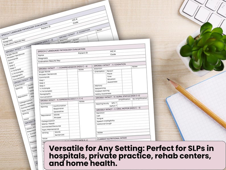 Adult SLP Evaluation Template: Speech Therapy Assessment Form ...