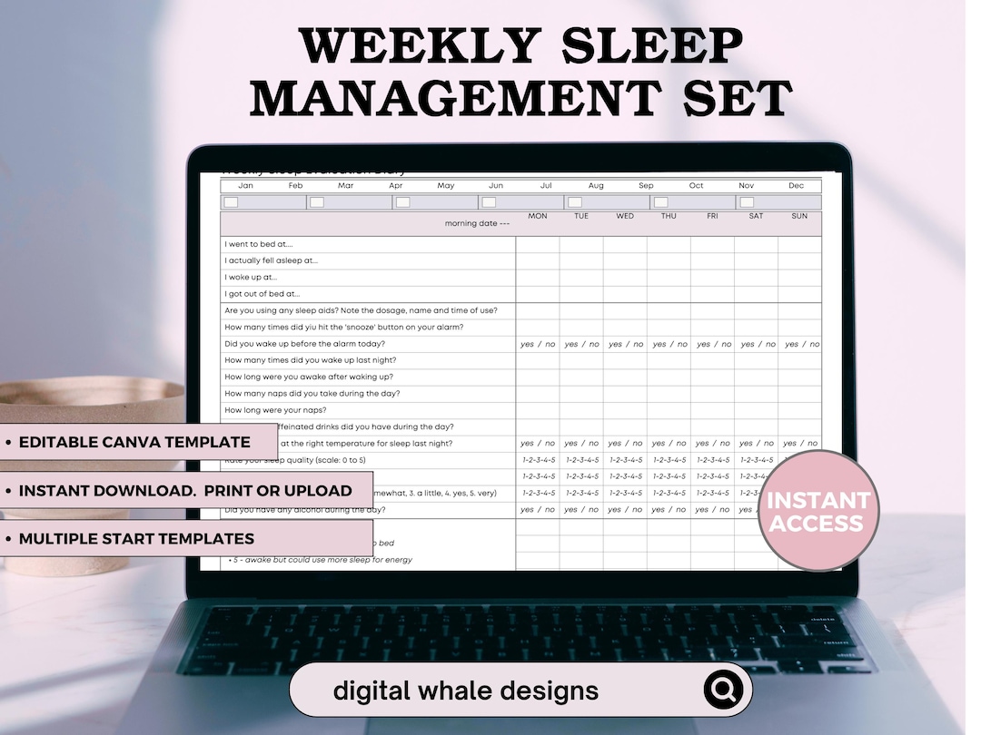 Sleep Tracker Printable | Sleep Log, Monitor & Chart | Sleep Journal ...