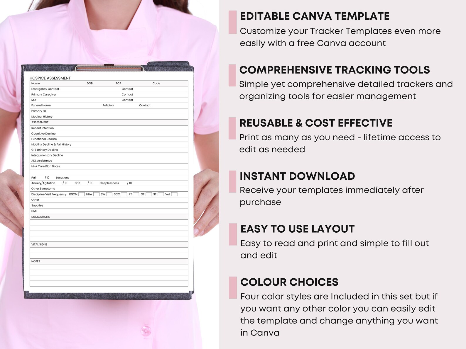 Hospice Nurse Assessment One Page Template - SOC, Admission, Patient ...