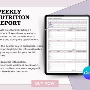 Weekly Calorie Tracker Printable | Meal & Exercise Log | Fitness ...