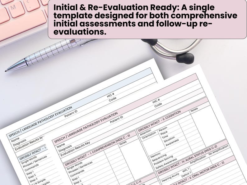 Adult SLP Evaluation Template: Speech Therapy Assessment Form ...