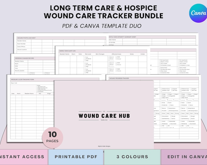 Wound Assessment Printable PDF, Wound Care Documentation, Wound Nurse ...