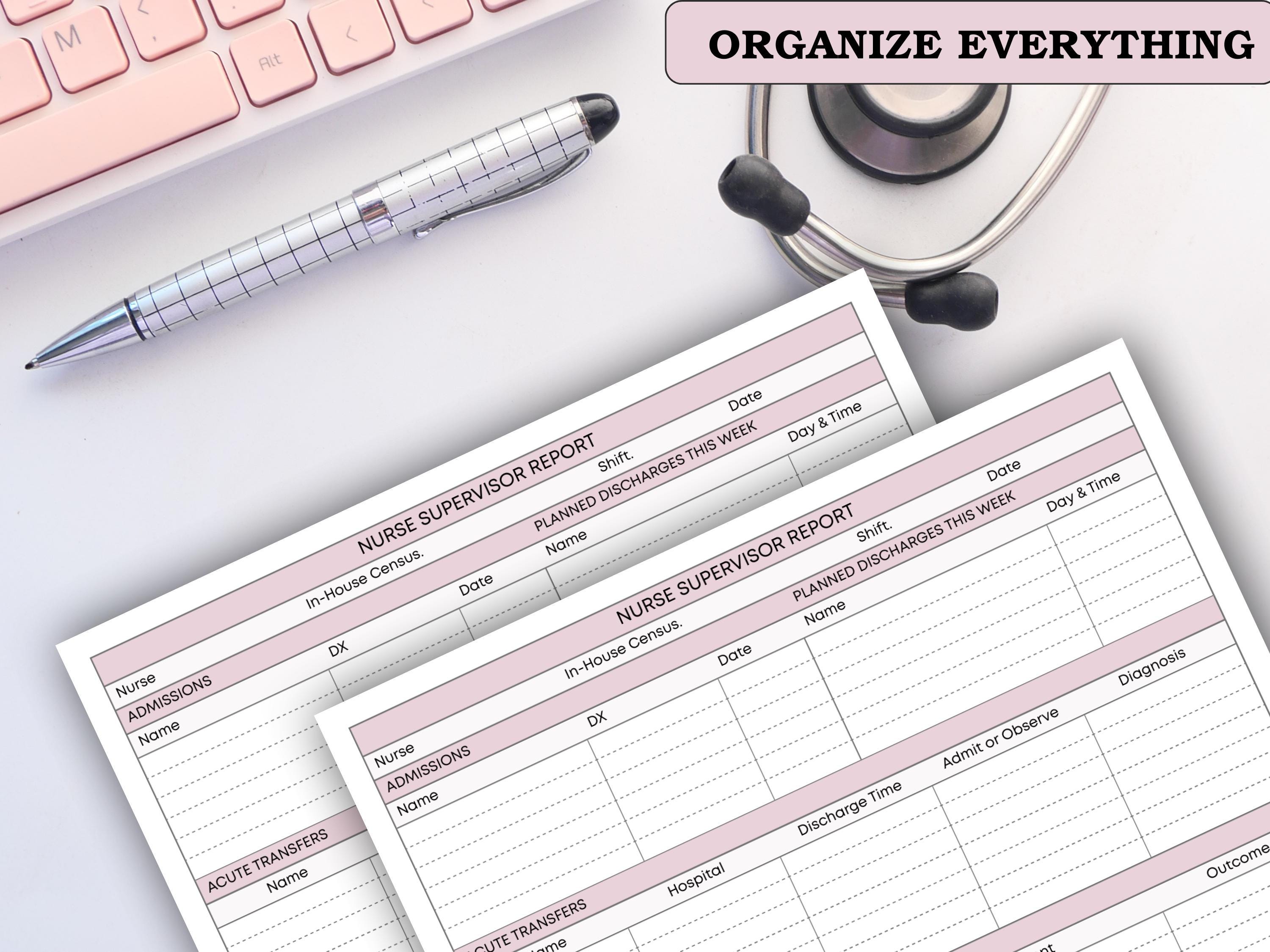 Nurse Manager Daily Shift Report Sheet - Nursing Supervisor Ltc/rehab ...