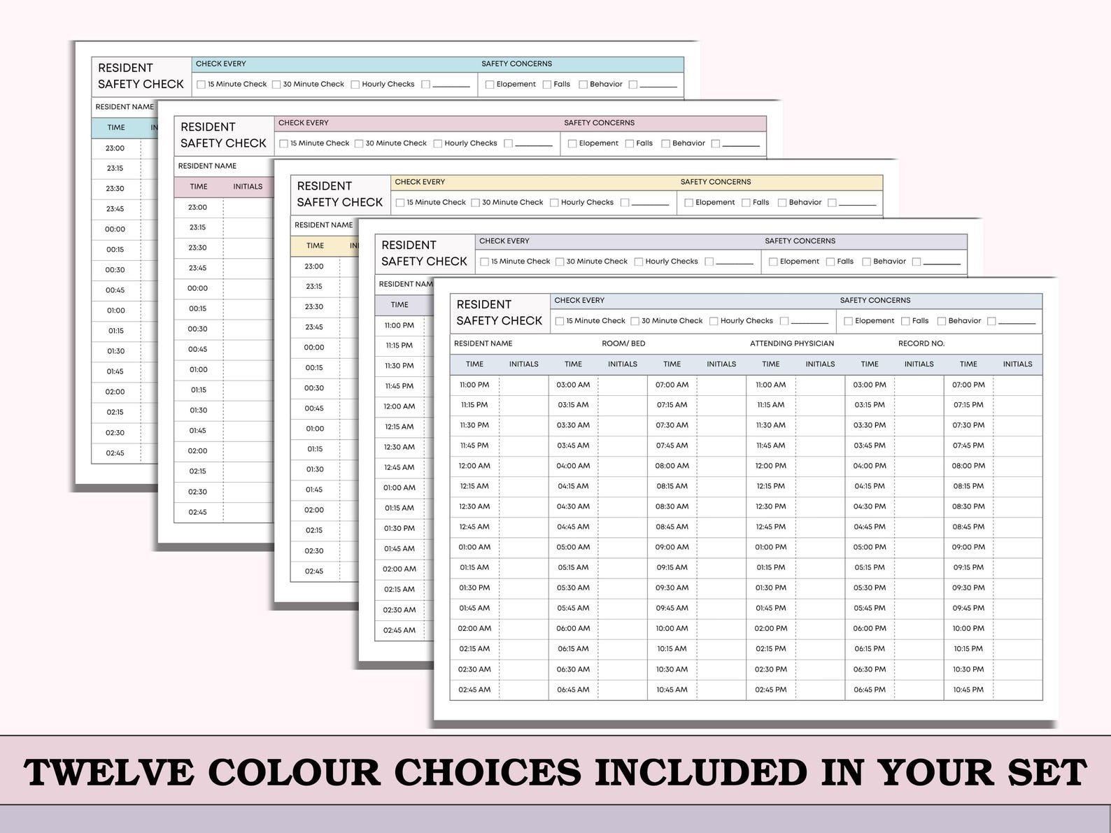 24-hour Resident Safety Check Tracker - Long Term Care Nursing Home ...
