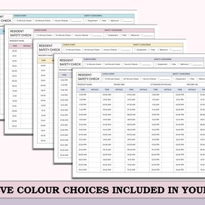 24-hour Resident Safety Check Tracker - Long Term Care Nursing Home ...