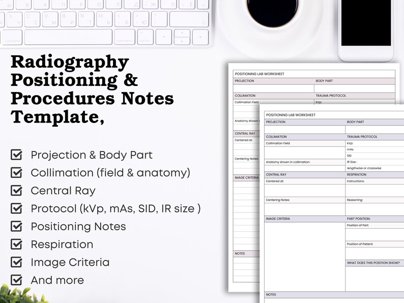 Radiography Positioning Procedures Lab Worksheet - Radiology Clinical ...