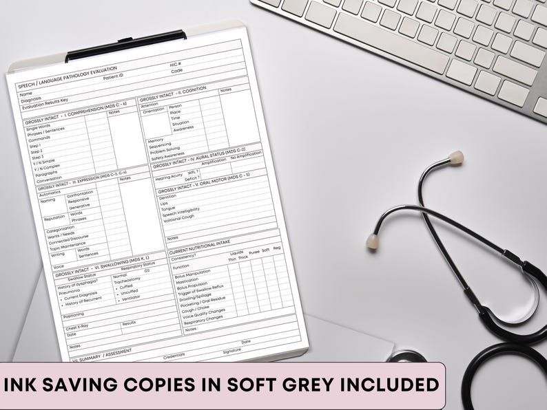 Adult SLP Evaluation Template: Speech Therapy Assessment Form ...