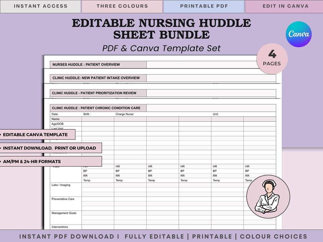 The Comprehensive Nurse Huddle Bundle - Nursing Handoff Reports ...