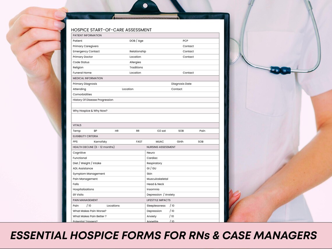 Hospice Nurse Documentation Bundle - RN Admission & Recertification ...