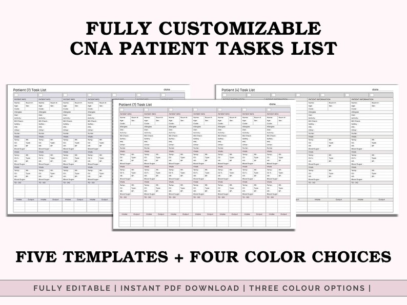 Editable CNA Shift Report Sheet | Certified Nursing Assistant Brain ...