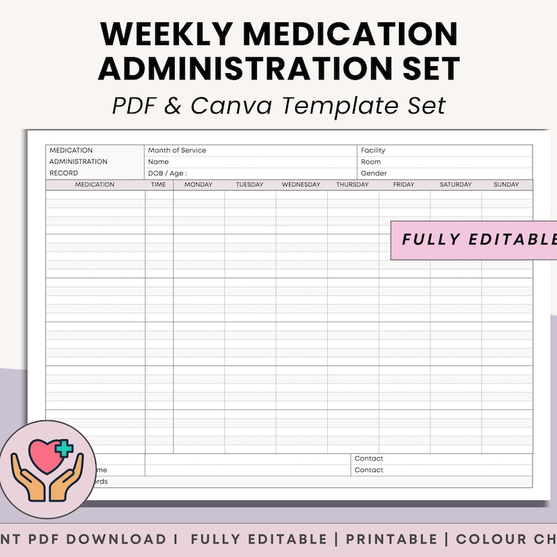 Home Medication Template - Etsy