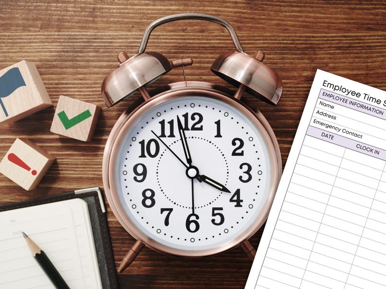 Editable Employee Timesheet,work Log,employee Timecard,work Organiser,employee Checklist ...