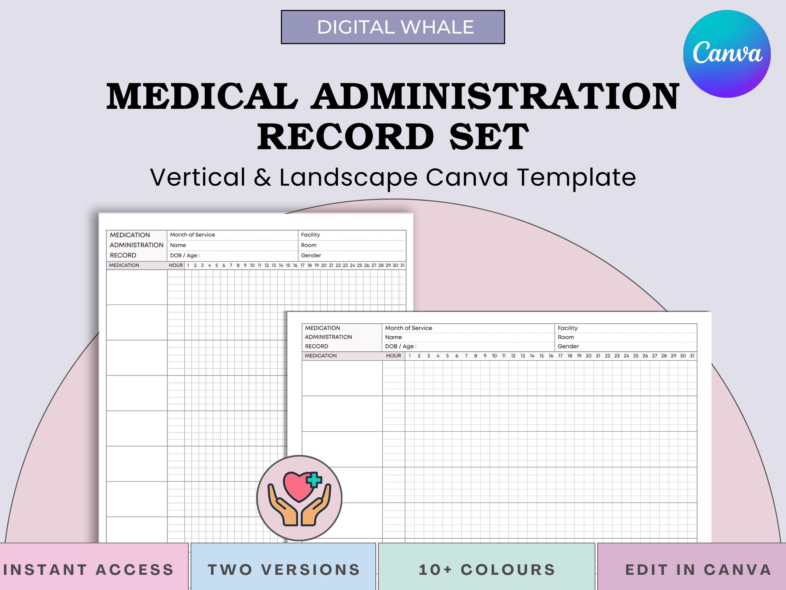 MAR Medication Administration Record Printable Template PDF, in Nursing ...