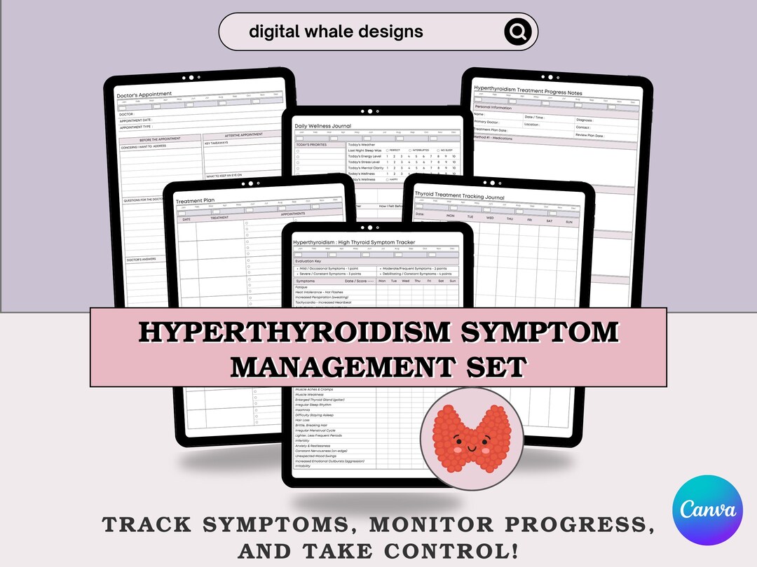 Hyperthyroidism & Graves' Disease Tracker - Thyroid Symptom + Medication Log - Printable ...
