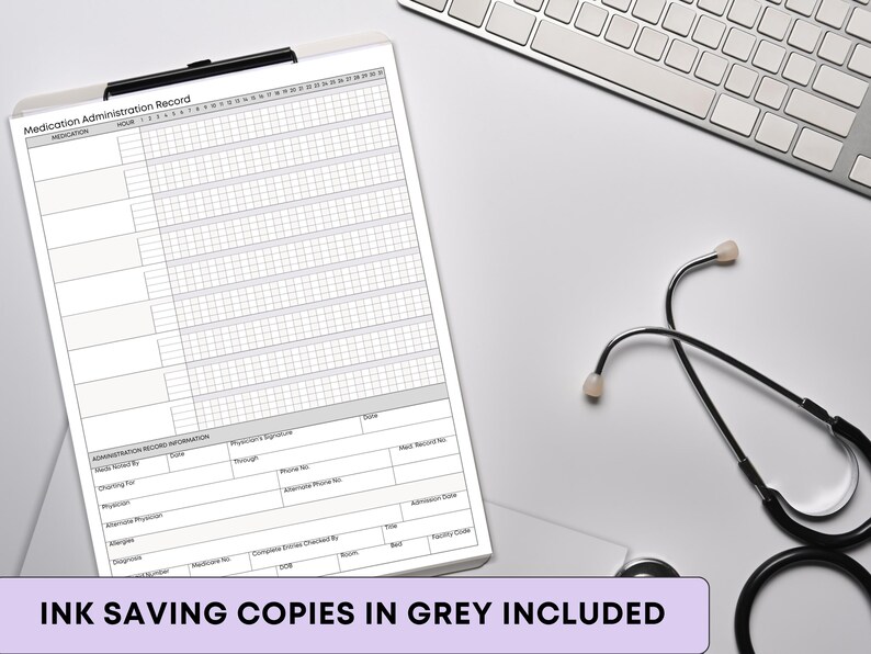 Medication Administration Record (MAR) Printable PDF - Nurse ...