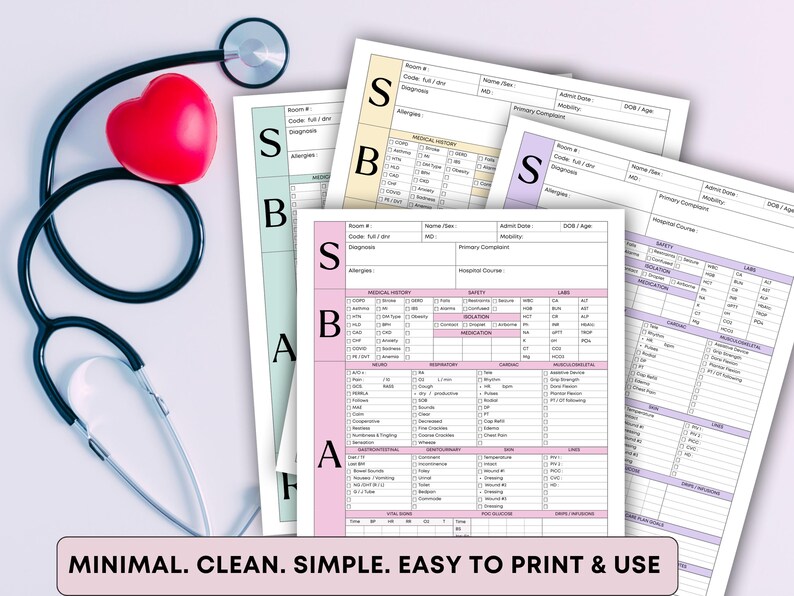 SBAR Nurse Report Sheet - Detailed & Simplified Version - Nursing ...