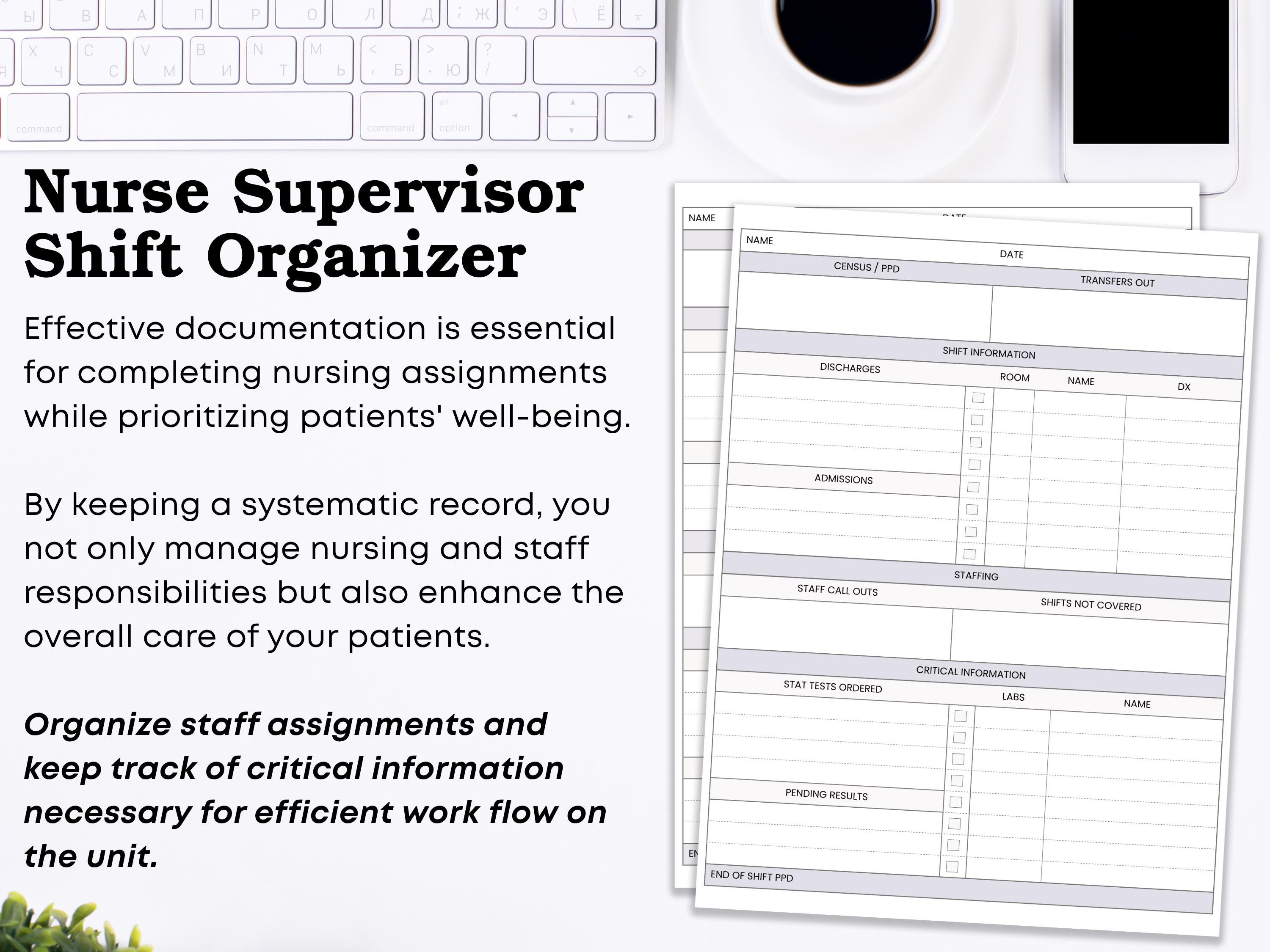 Nurse Supervisor Report Sheet for Long Term Care, Skilled Nursng Shift ...