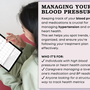 Blood Pressure Tracker Printable | BP Log, Medication & Doctor Visit ...