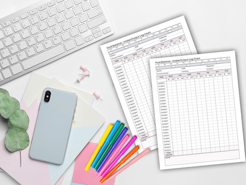Fluid Balance Chart Printable | Daily Intake & Output Tracker | Medical ...