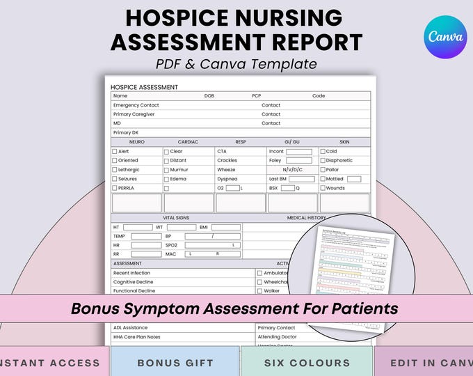 Hospice Assessment Form, Hospice Nurse Cheat Sheet, Hospice ...