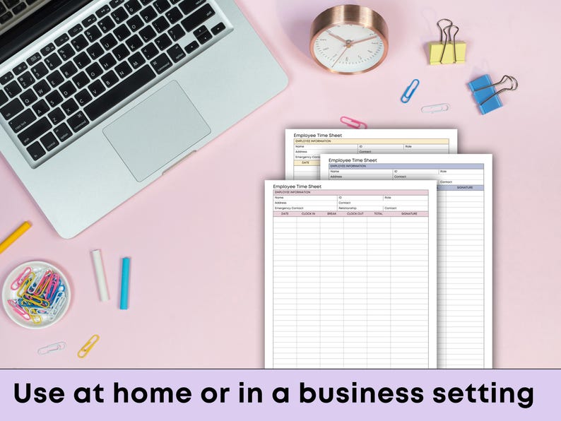 Editable Employee Timesheet,work Log,employee Timecard,work Organiser,employee Checklist ...