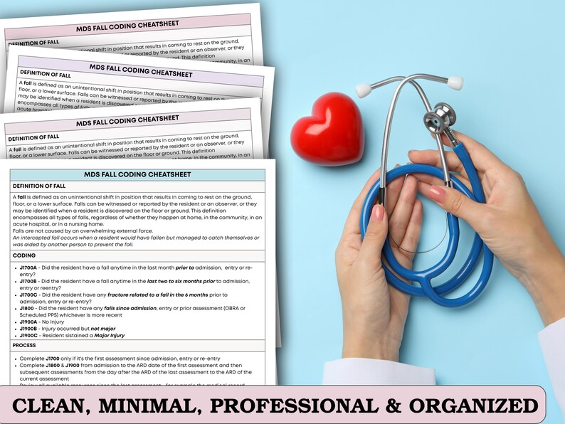 MDS Section J Falls & Injury Cheat Sheet - MDS Assessment Documentation ...