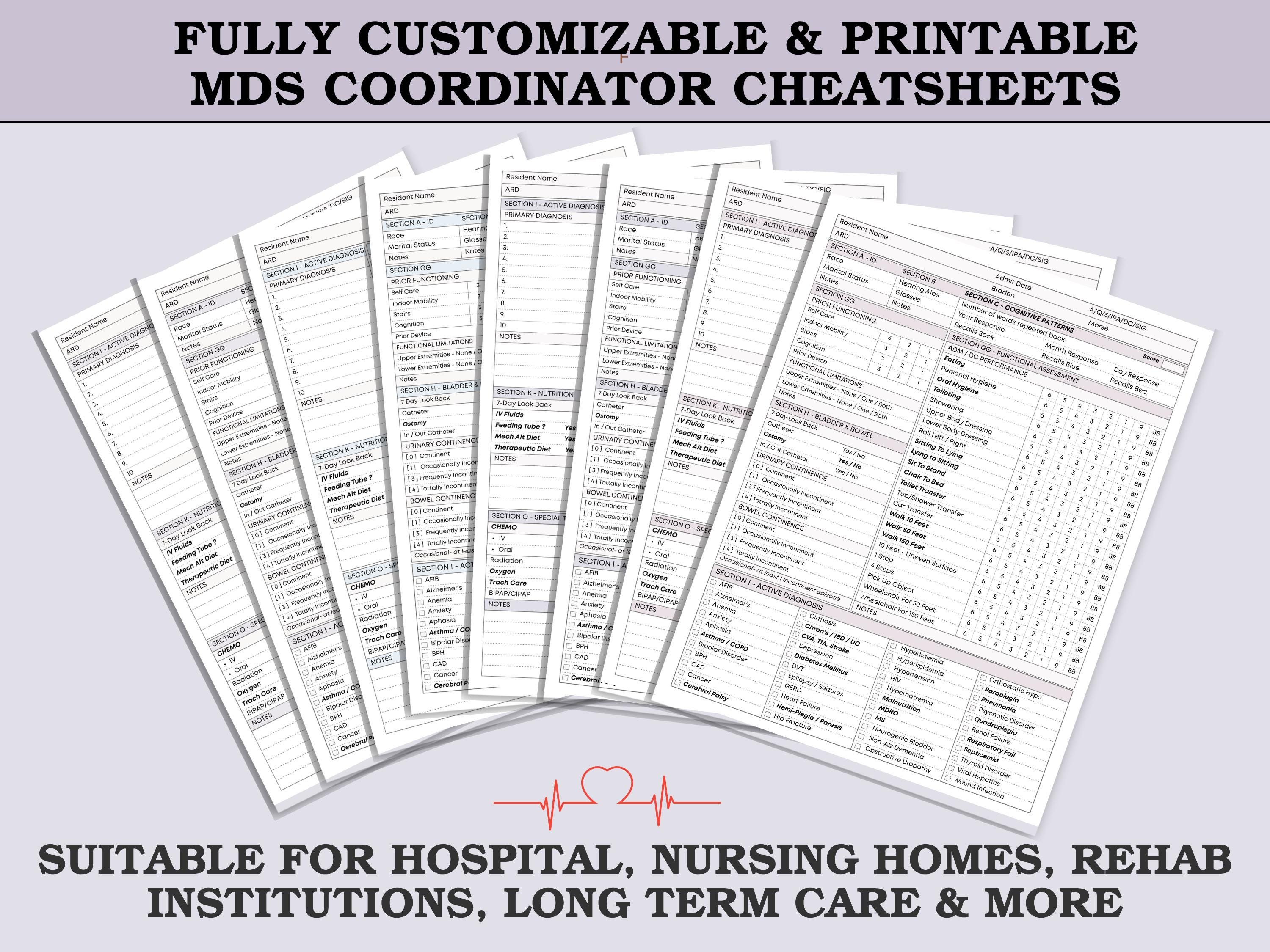 MDS 3.0 PDPM Assessment Documentation Cheat Sheet - MDS Coordinator ...