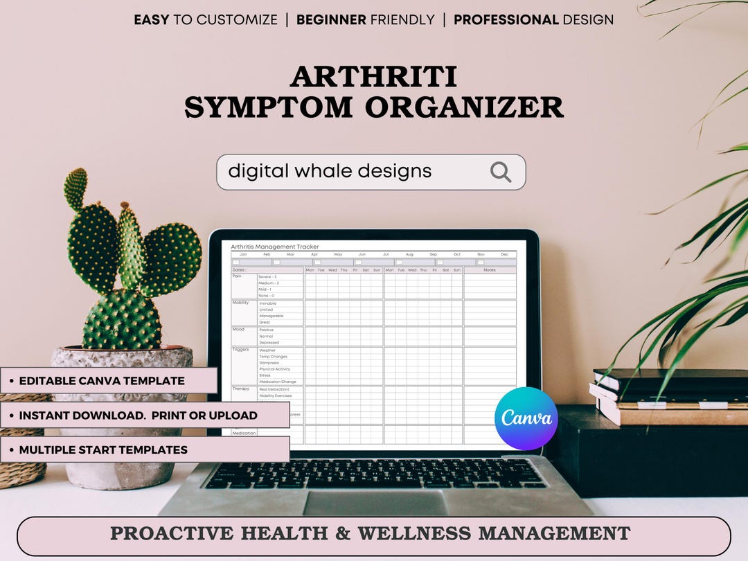 Arthritis Tracker Printable Bundle | Pain & Symptom Tracker ...