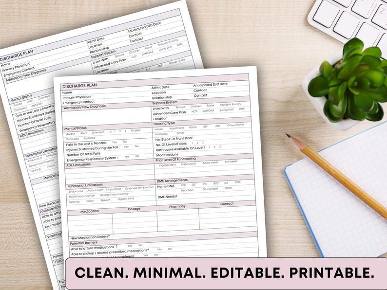 Discharge Planning Assessment Organizer Form - Nursing Case Manager ...